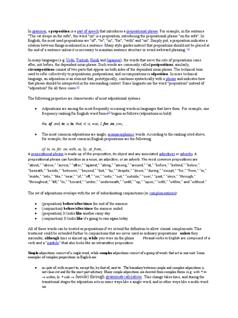 Grammar Part of Speech Prepositional Phrase | Download Free PDF ...