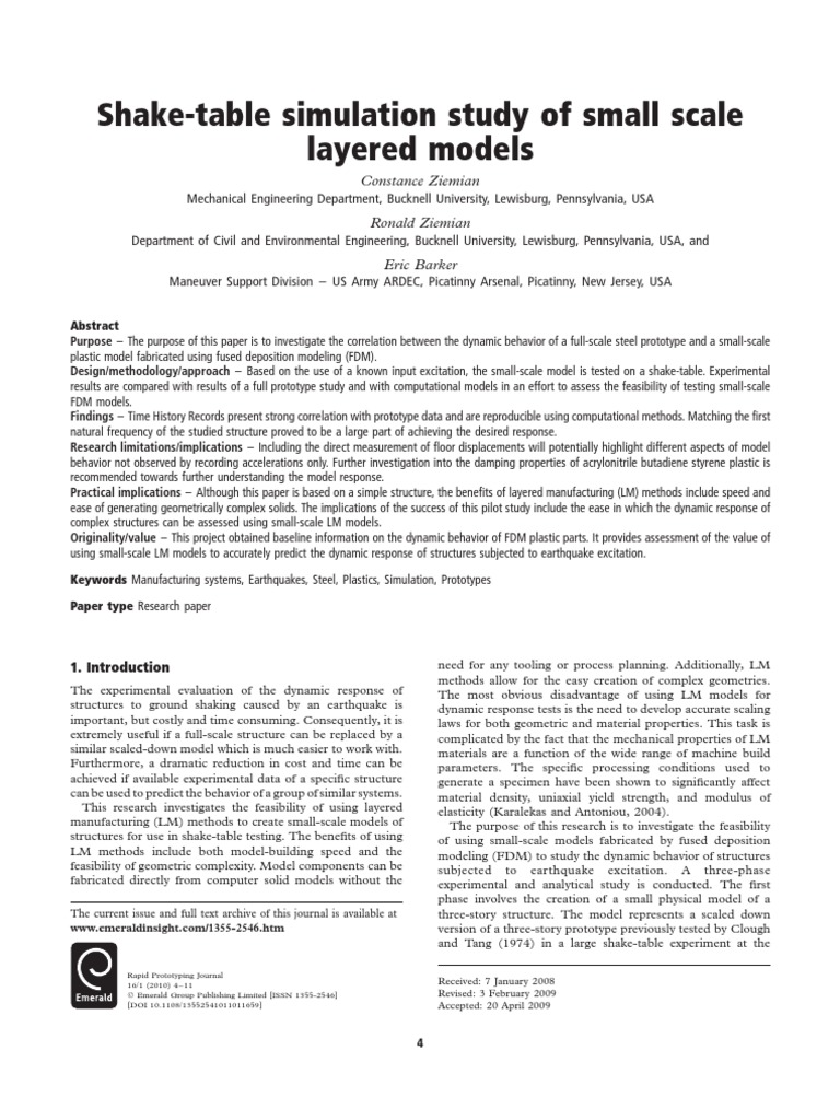 Shake Table Simulation | PDF | Computer Simulation | Young's Modulus