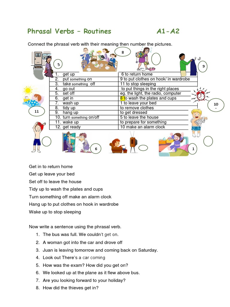 Phrasal Verbs Daily Routines - 84534 | PDF