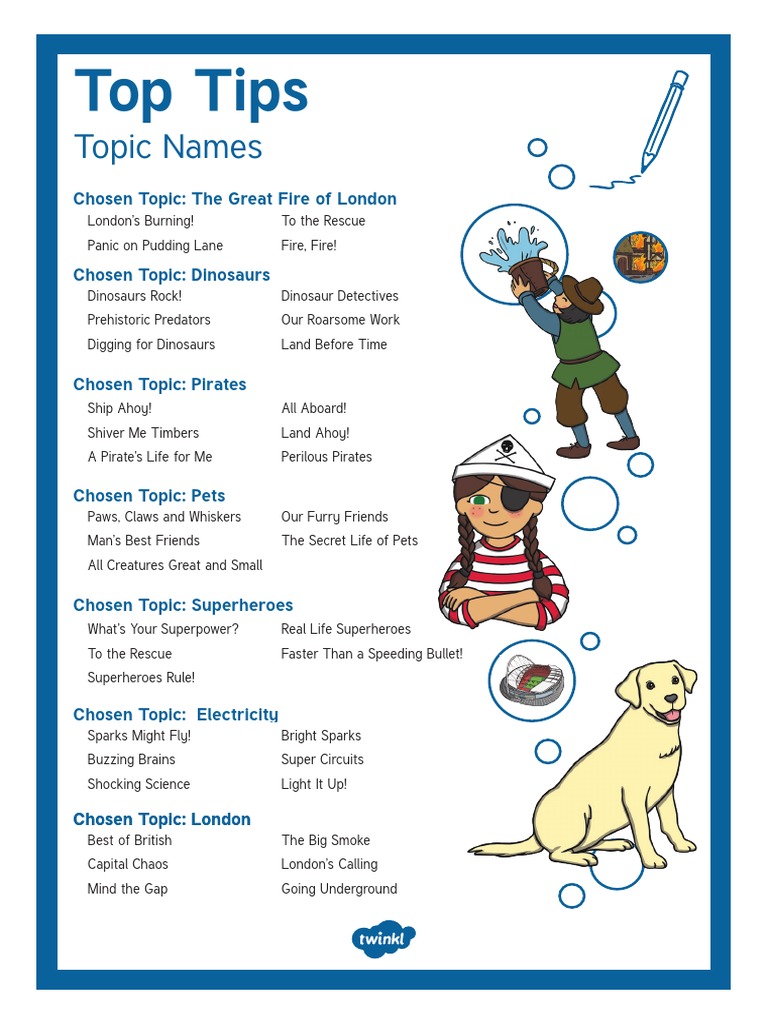 KS1 Topic Name Inspiration Top Tips PDF | Download Free PDF | Nature
