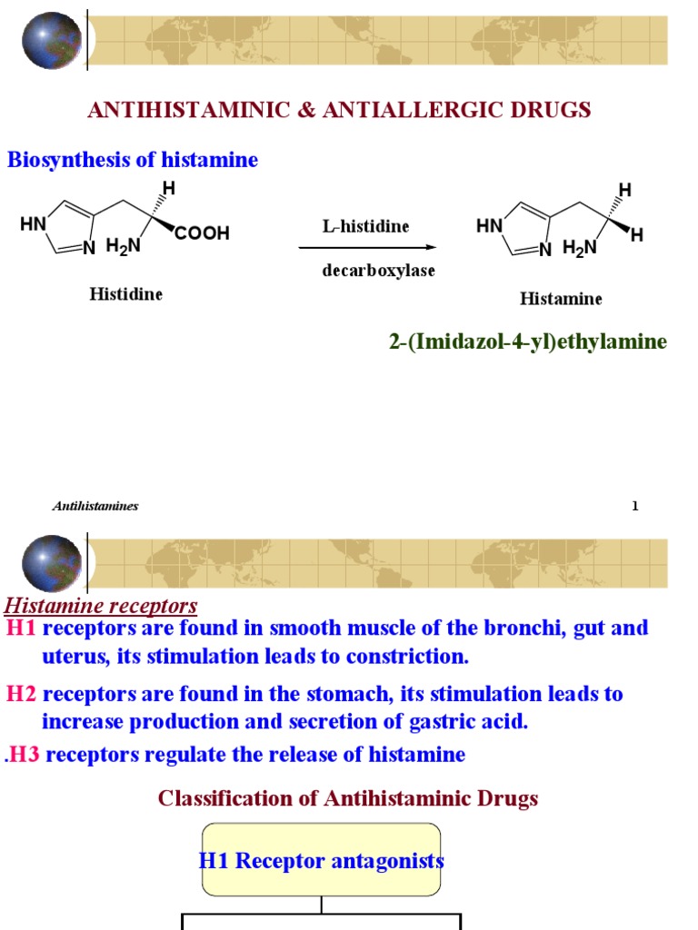 Antihistaminic & Antiallergic Drugs: Biosynthesis of Histamine | PDF ...