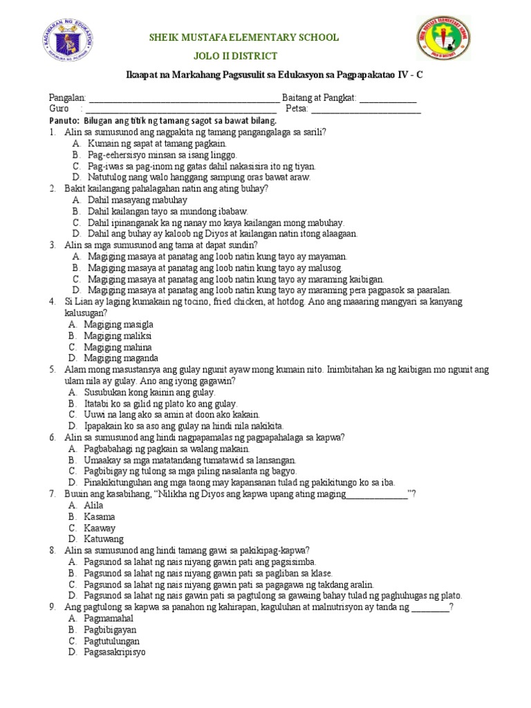 PT - Esp 4 - Q4 | PDF