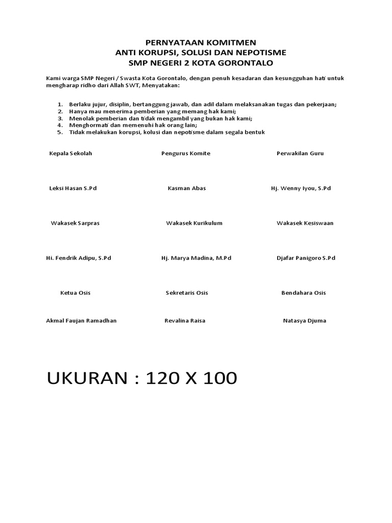 Pernyataan Komitmen | PDF