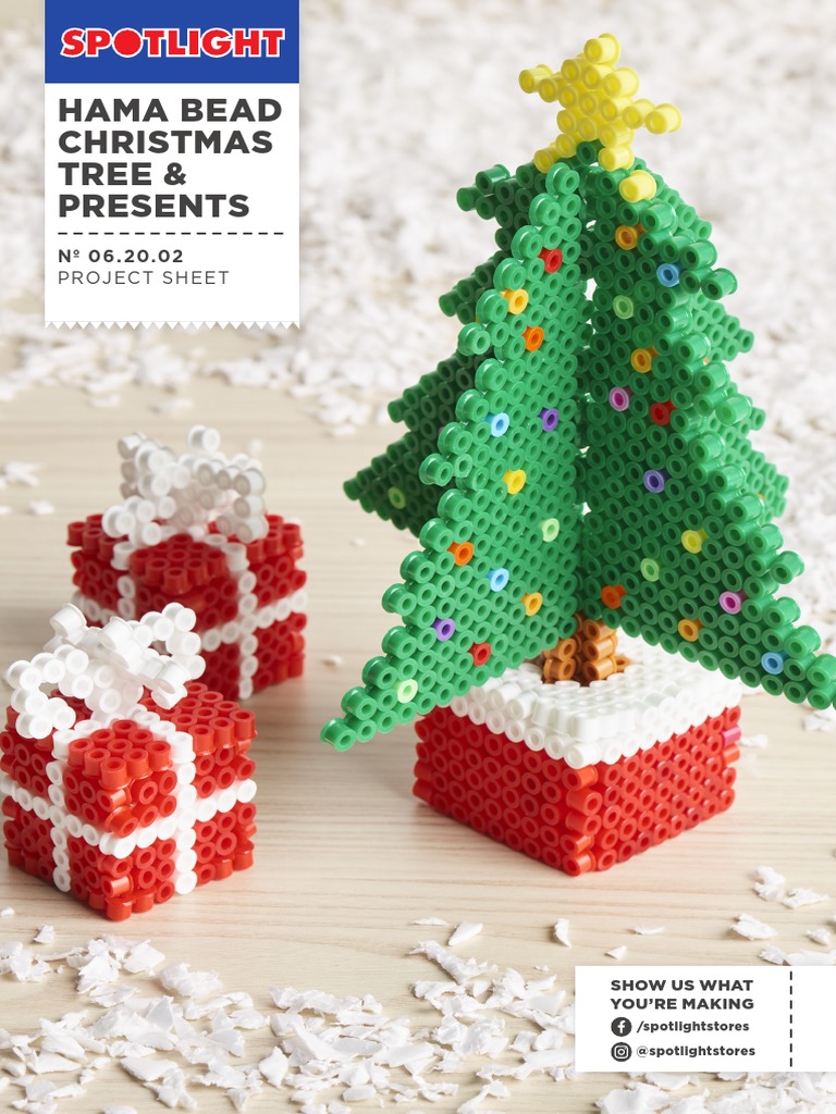 Hama Bead Christmas Tree & Presents: Project Sheet | PDF | Bead | Blue