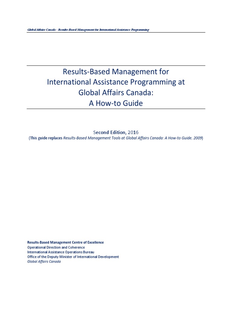Results-Based Management For International Assistance Programming at ...