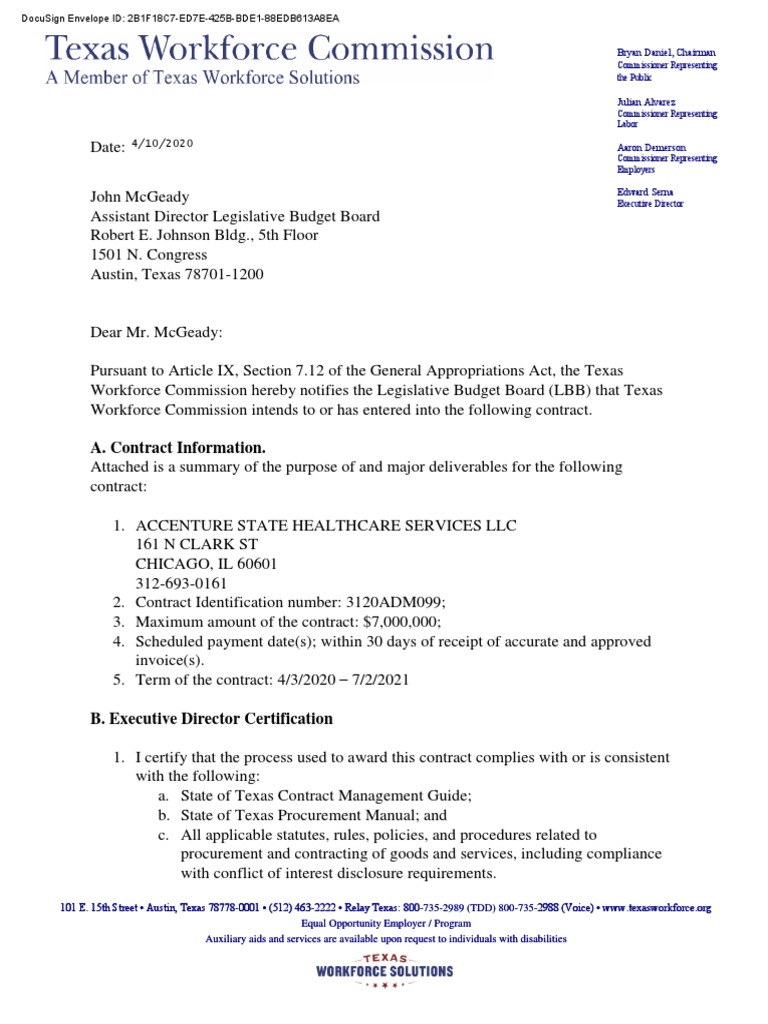 Accenture Contract | PDF | Government | Government Information