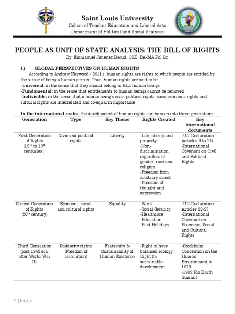 People As Unit of State Analysis The Bil | PDF | Search And Seizure ...