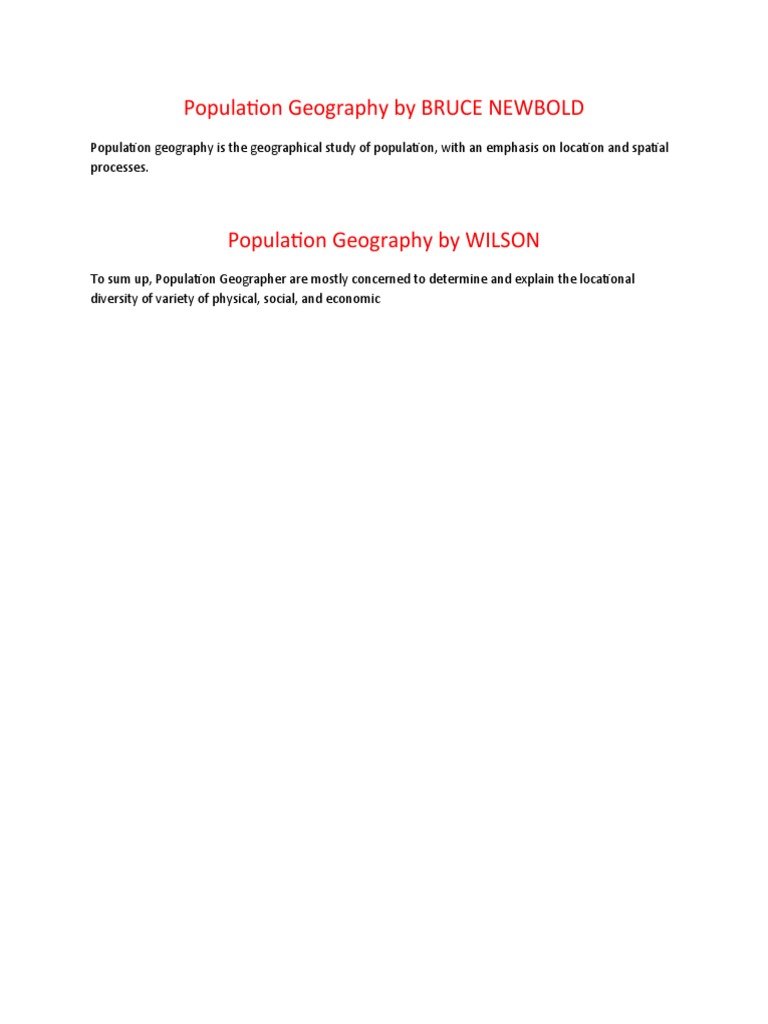 Overview of Population Geography | PDF