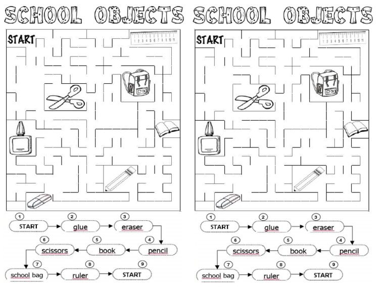 Classroom Objects Maze | PDF