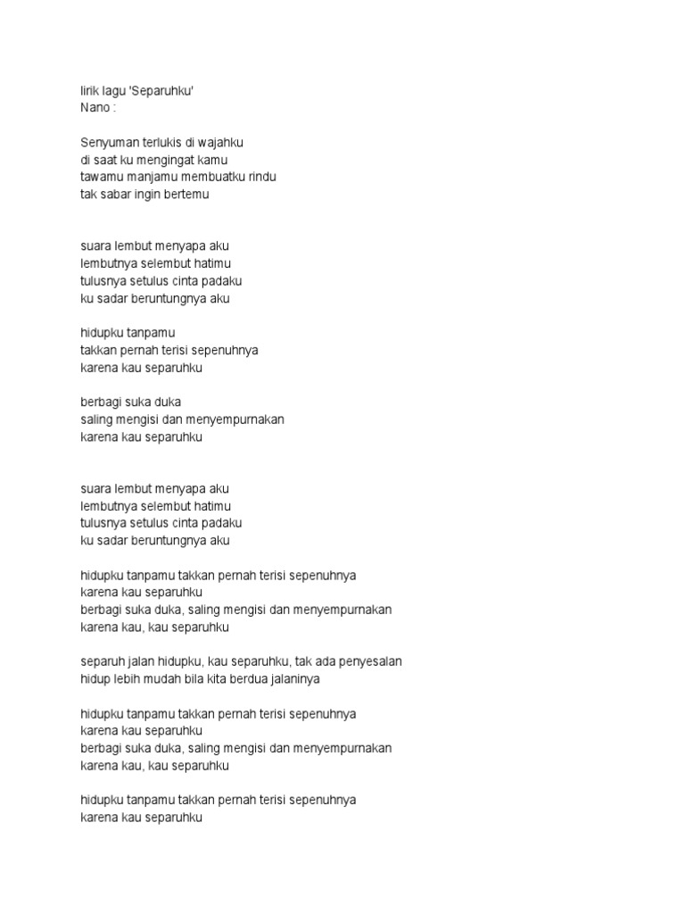 Mengungkapkan Cinta dan Kerinduan dalam Lagu "Separuhku" | PDF