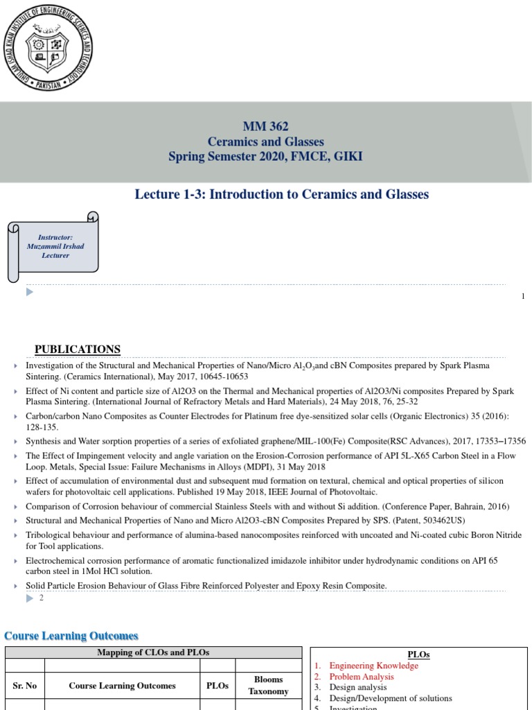 Introduction to Ceramics and Glasses: An Overview of Key Concepts and ...