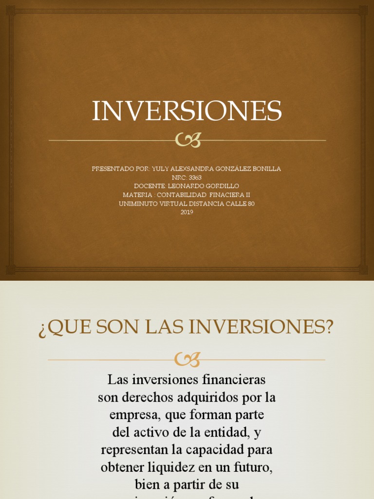INVERSIONES Contabilidad II | PDF | normas internacionales de ...