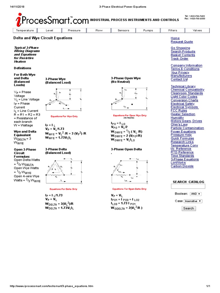 3-Phase Power Equations Guide | PDF | Electric Power | Electrical ...