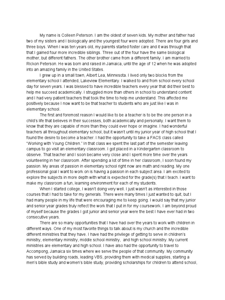 Professional Autobiography | PDF | Schools | Middle Schools