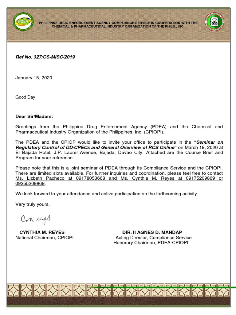 Pdea Davao Seminar Invitation | PDF | Business