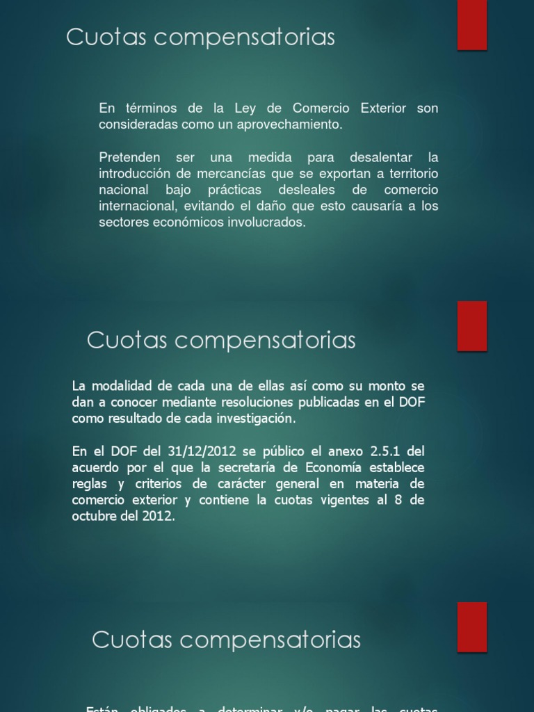 Cuotas Compensatorias Teoria | PDF