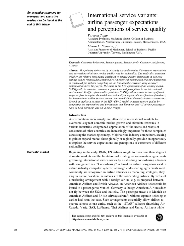 Airline Service Quality Insights | PDF | Airlines | Marketing