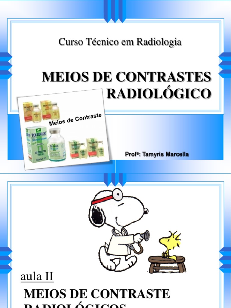 MEIOS DE CONTRASTES - 2 Aula | PDF | Iodo | Íon