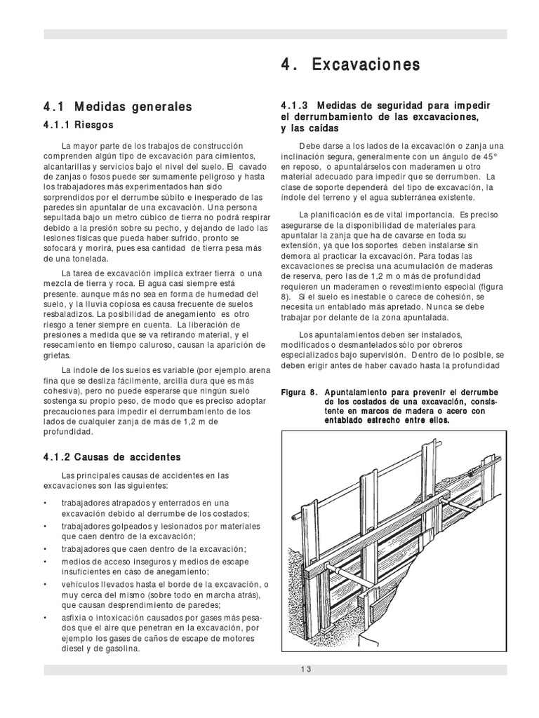 Excavaciones Medidas de Seguridad | PDF | Excavación (Arqueología) | Tierra