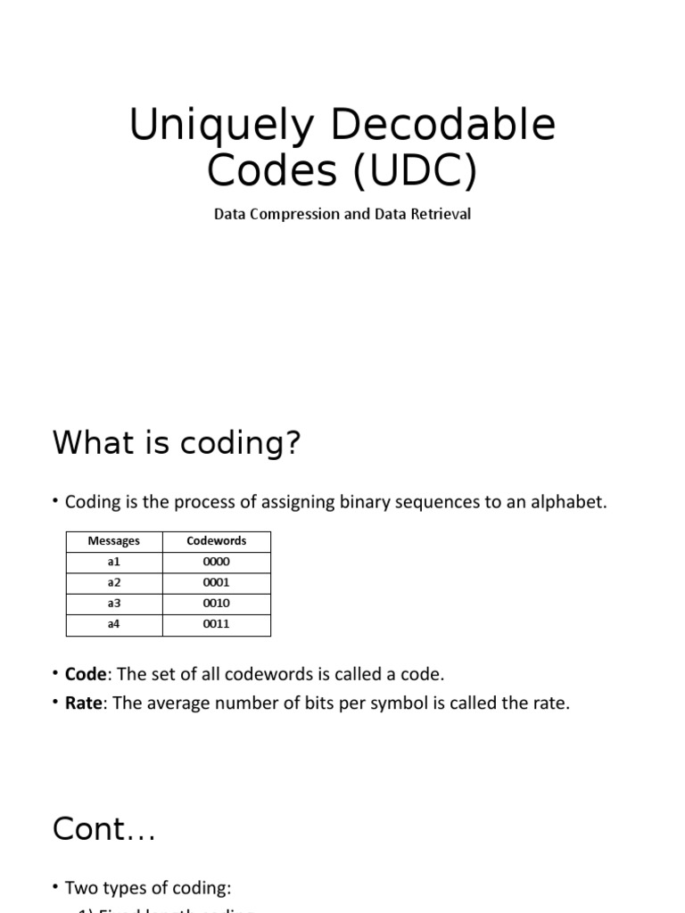 Uniquely Decodable Codes Guide | PDF | Teaching Methods & Materials