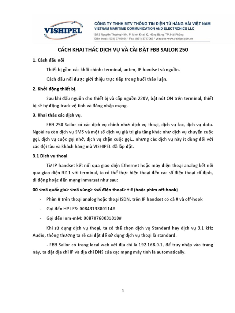 Huong Dan Khai Thac Va Cai Dat Thiet Bi FBB250 | PDF