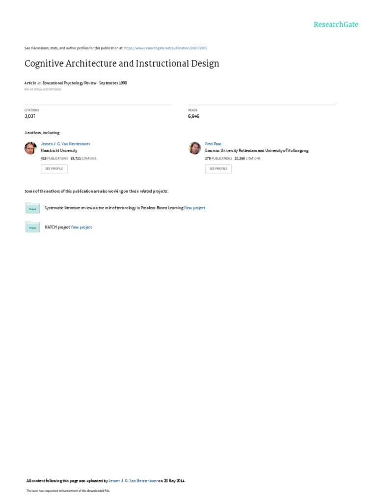 Cognitive Architecture and Instructional Design | PDF | Instructional ...