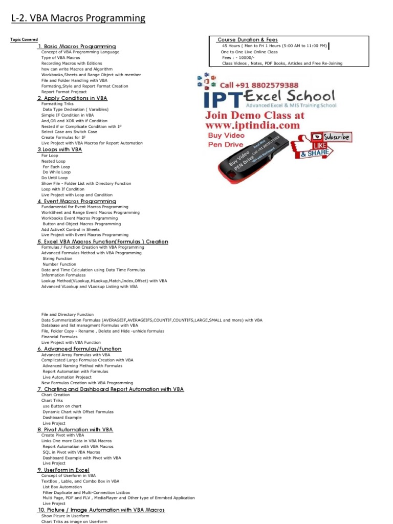 Vba Macros Power Programming Pdf Pdf Visual Basic For Applications Microsoft Excel