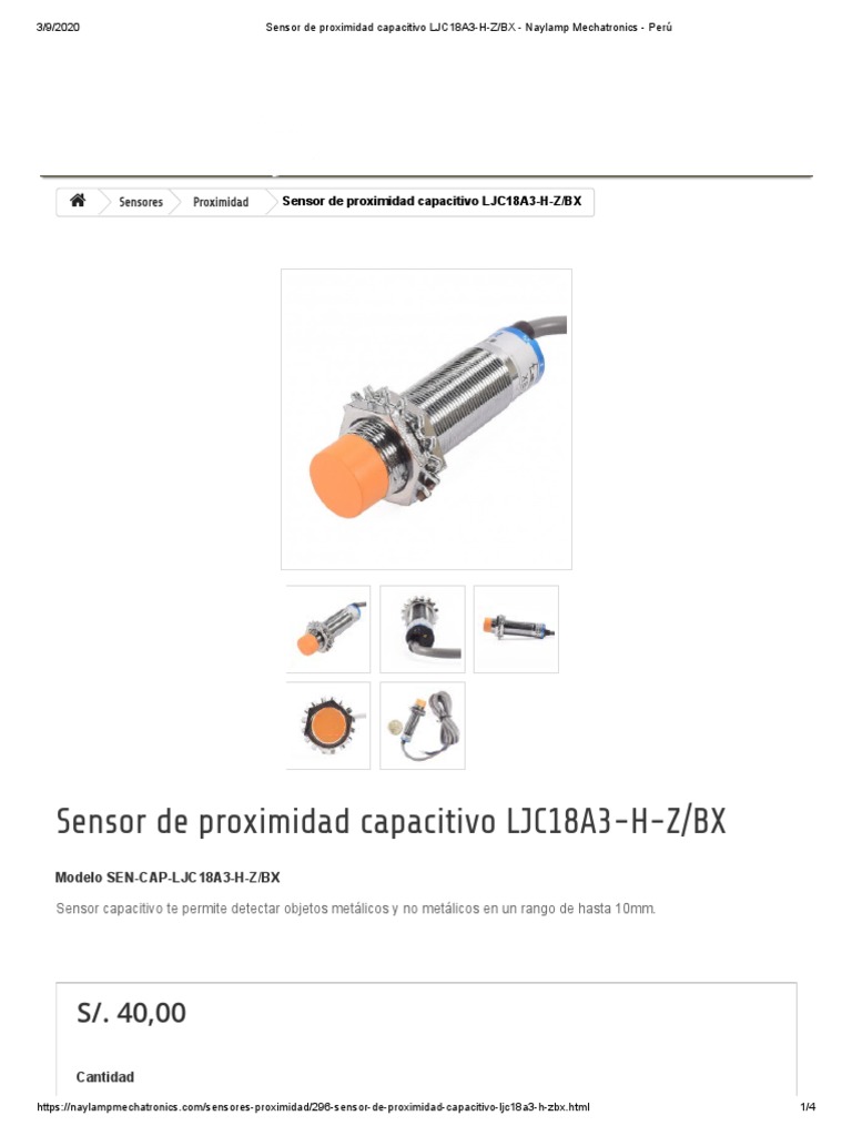 Sensor Capacitivo LJC18A3-H-Z/BX 5mm | PDF | Equipo | Ingenieria Eléctrica