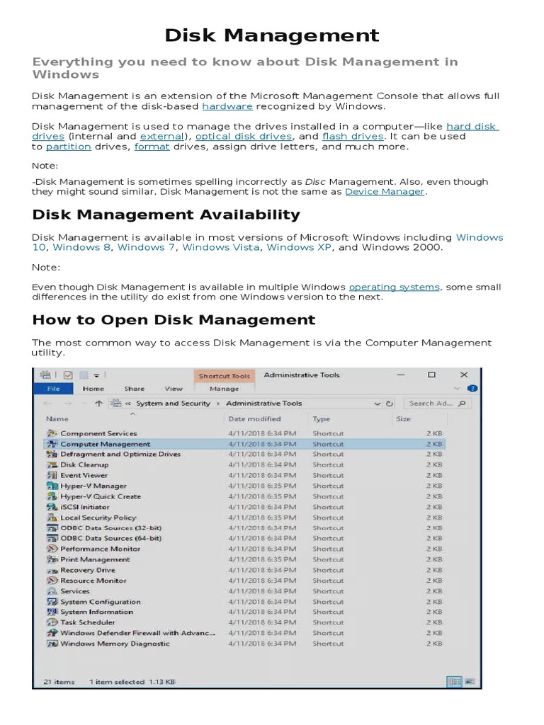 Disk Management Availability Pdf Hard Disk Drive Disk Storage