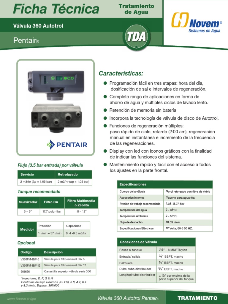 Pentair - Valvula 360 Autotrol | PDF | Naturaleza | Science