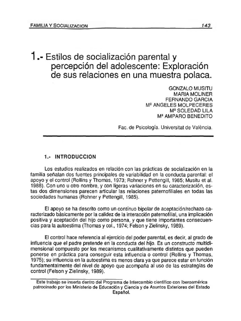 Musitu Et 1994 | PDF | Conceptos psicologicos | Ciencias del comportamiento