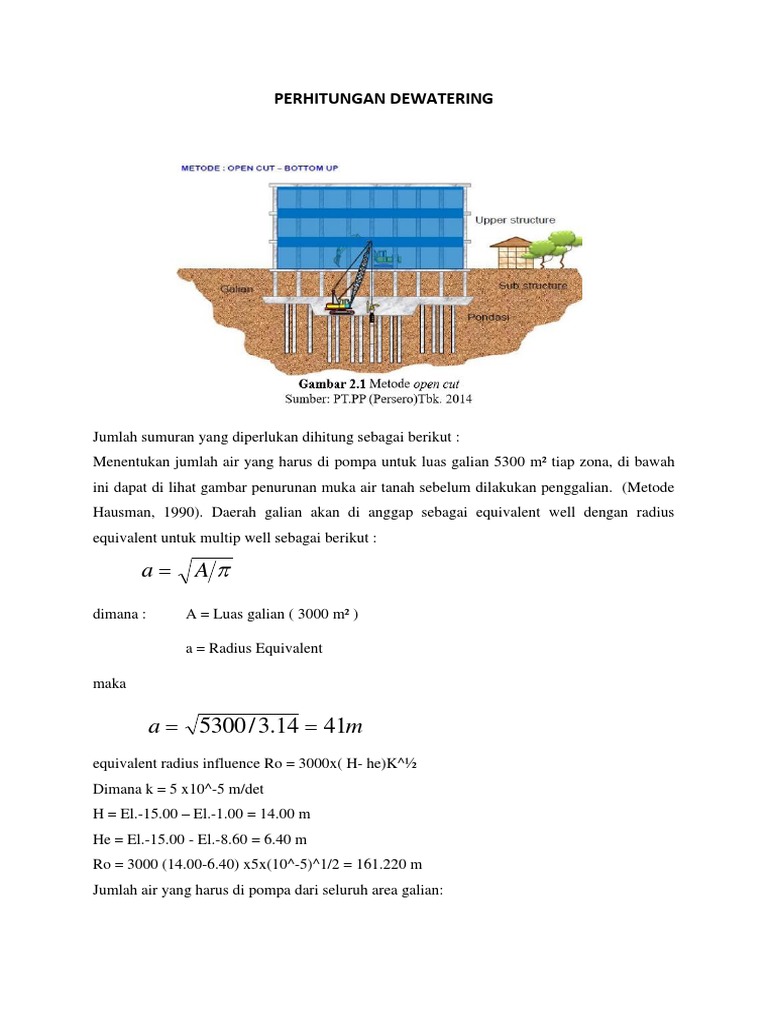 Perhitungan Dewatering | PDF