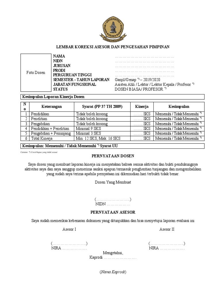 Lembar Koreksi Dan Pengesahan - Kesimpulan LKD (DS - PR) - 2020 | PDF | Karier & Perkembangan | Seni