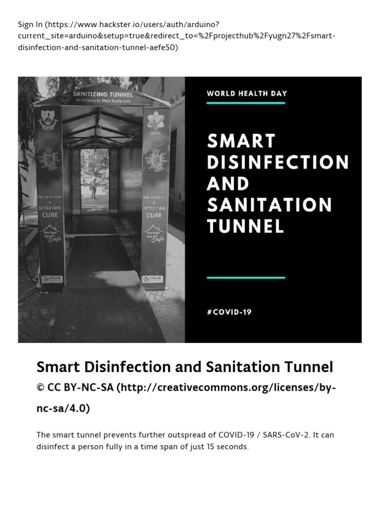 Smart Disinfection And Sanitation Tunnel Arduino Project Hub Pdf Computing Computing And 