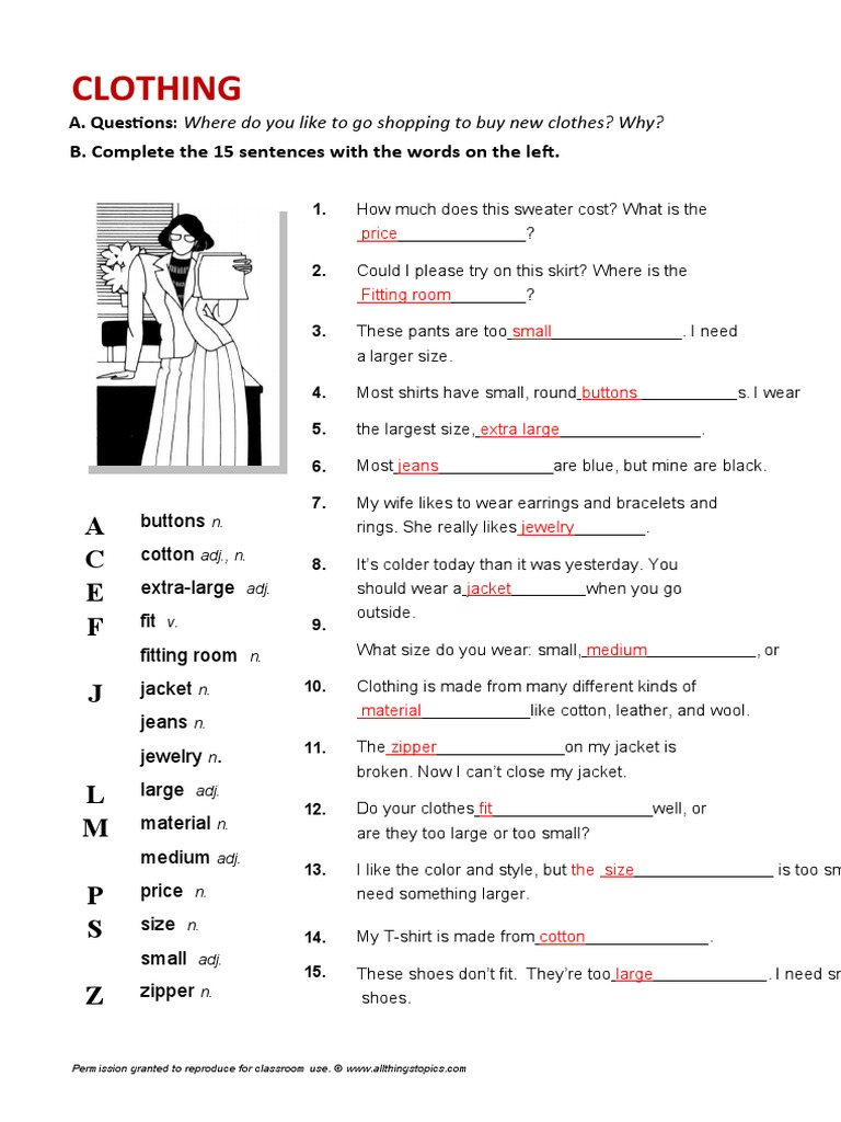 GUIA#3 CLOTHES Semana 9#3 | PDF | Consumer Goods | Clothing