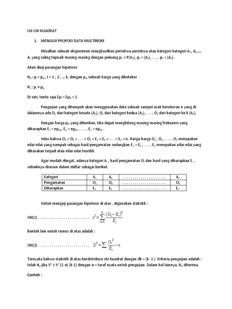Uji Chi-Kuadrat | PDF