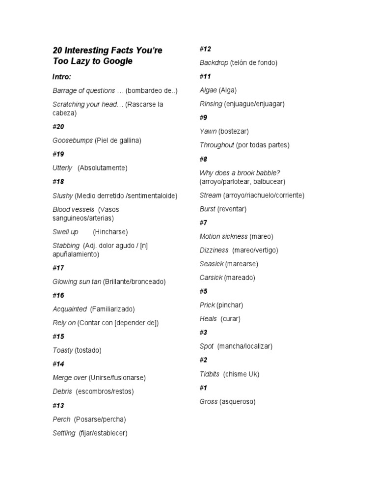 20 Interesting Facts You | PDF