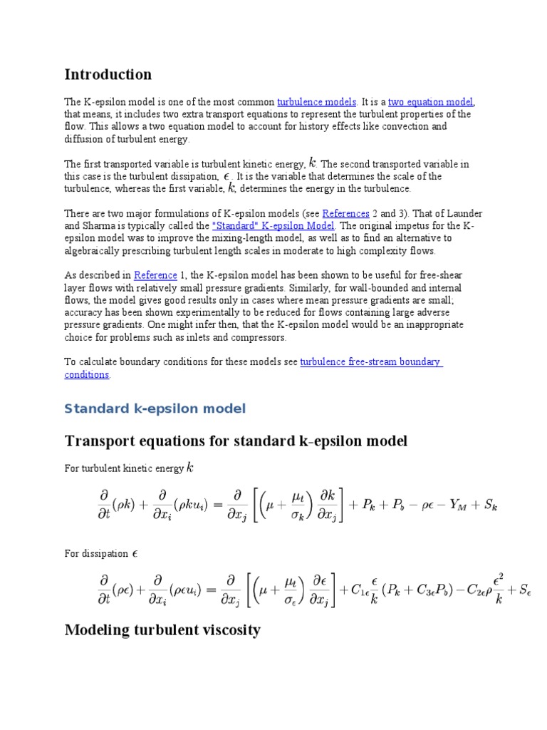 Basic On K-E Model | PDF | Turbulence | Reynolds Number