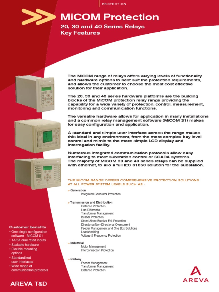 Micom Product Range | PDF | Relay | Scada