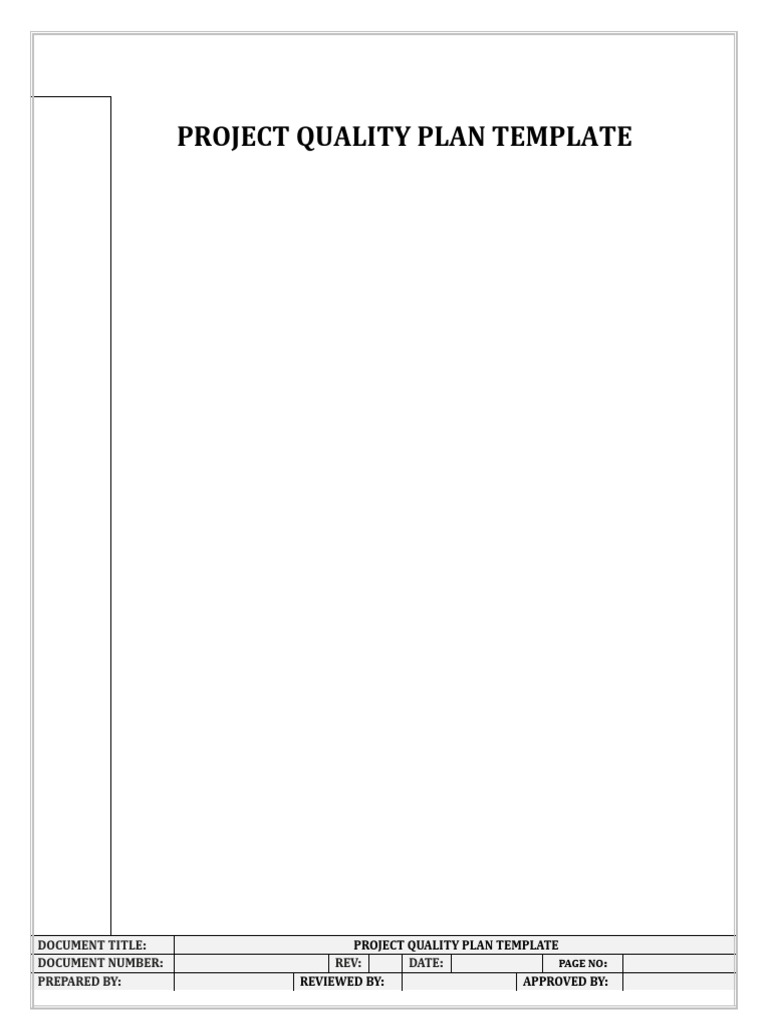 Project Quality Plan Template: Document Title: Document Number: Rev ...
