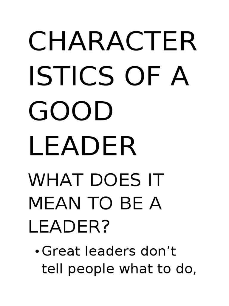 Key Traits of Effective Leaders | PDF