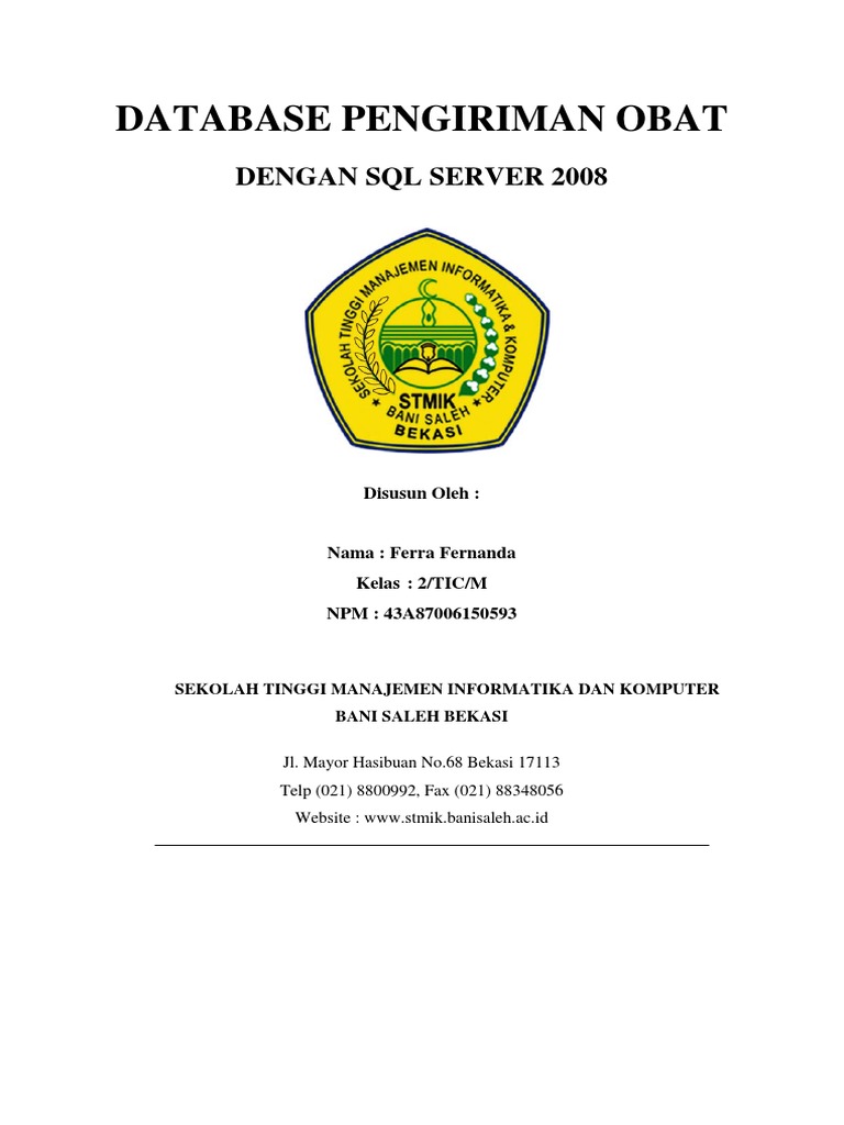 Database Pengiriman Obat Dengan Sql Server 2008 Pdf 