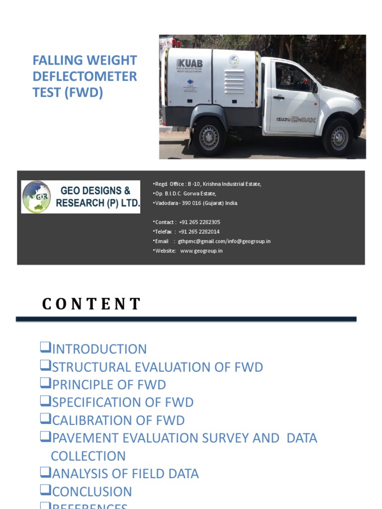 Falling Weight Deflectometer Test (FWD) | PDF | Transport | Nature