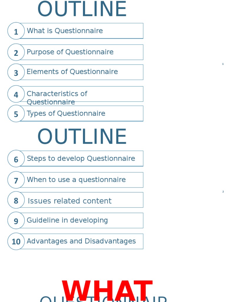 What Is Questionnaire Purpose of Questionnaire Elements of ...