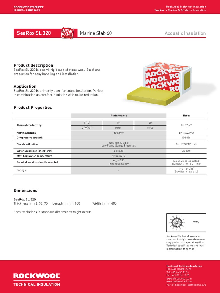 Searox SL 320 | PDF | Thermal Insulation | Heat Transfer