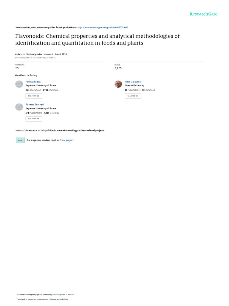 Flavonoids Review | PDF | Radical (Chemistry) | Flavonoid