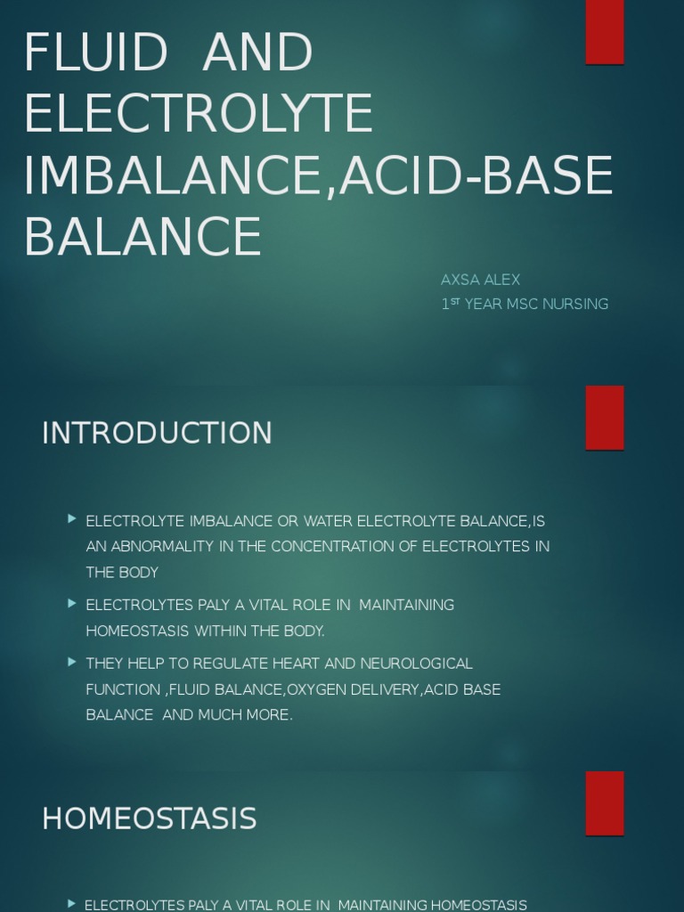 Fluid Electrolyte Imbalance | PDF | Electrolyte | Physiology