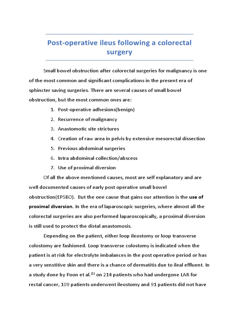 SBO After Colorectal Surgery | PDF | Colorectal Cancer | Gastroenterology