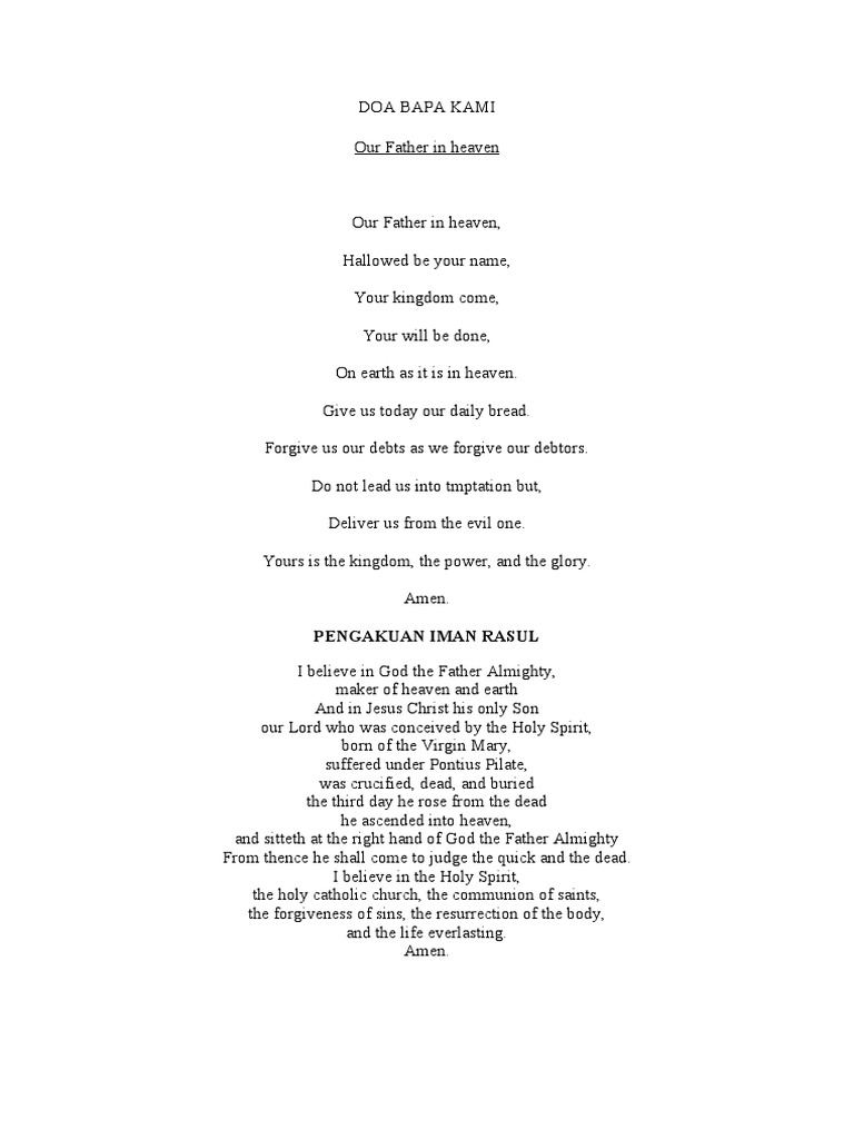 Doa Bapa Kami | PDF