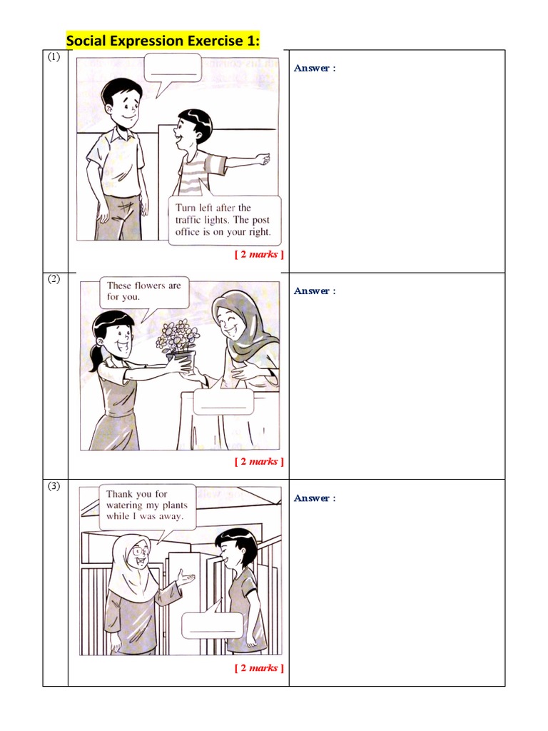 Social Expression Exercise 1 | PDF